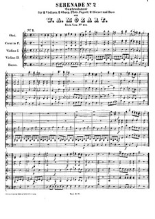 Serenade for Strings and Winds No.2 in F Major, K.101 by W.A. Mozart on ...