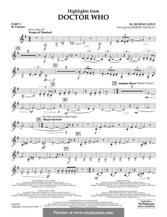 Highlights from Doctor Who by M. Gold - sheet music on MusicaNeo