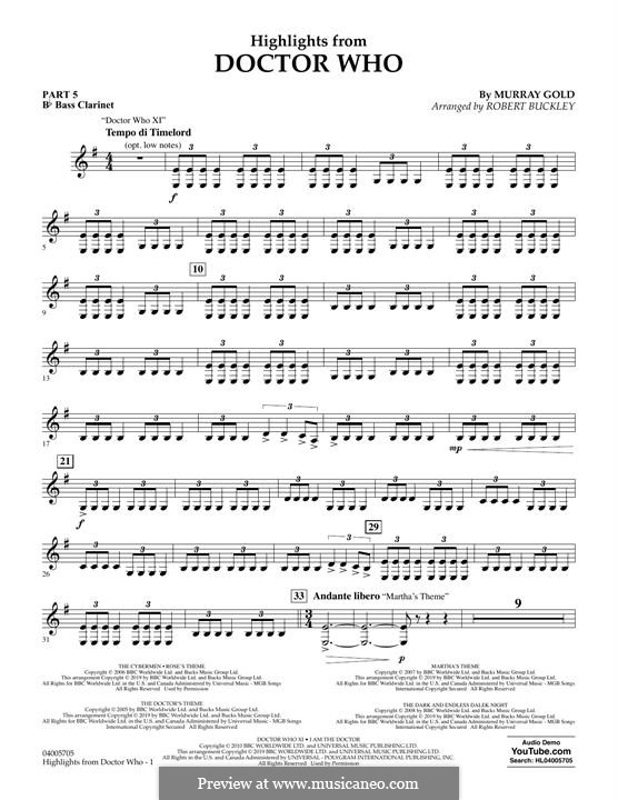 Highlights from Doctor Who by M. Gold - sheet music on MusicaNeo
