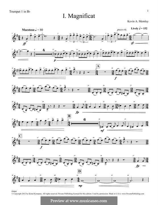 Magnificat (Brass Quintet) Parts by K.A. Memley - sheet music on MusicaNeo