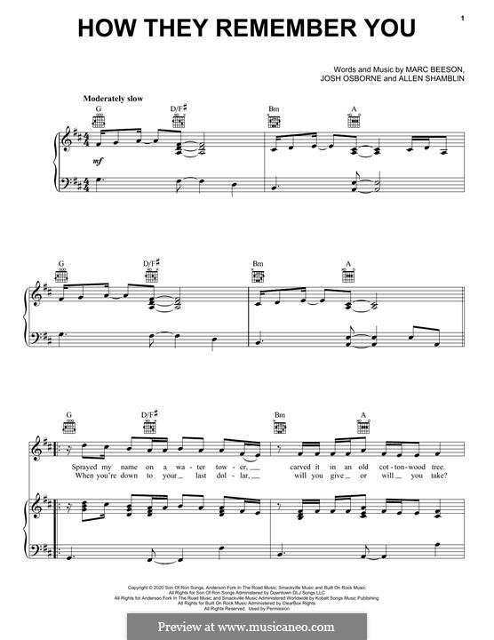 How They Remember You (Rascal Flatts) by A. Shamblin, M. Beeson, J ...