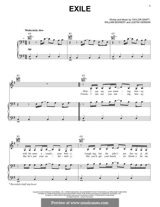 Exile (feat. Bon Iver) by J. Vernon, T. Swift, W. Bowery on MusicaNeo