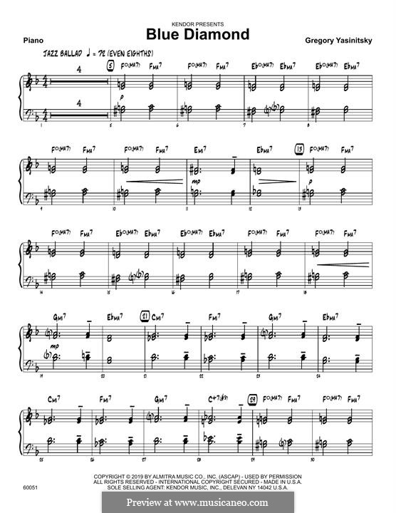 Blue Diamond by G. Yasinitsky - sheet music on MusicaNeo