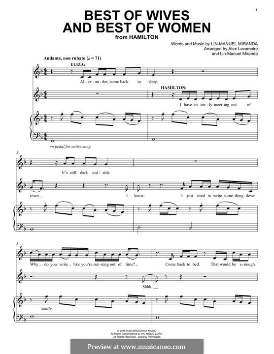Best Of Wives And Best Of Women (from Hamilton) by L. Miranda on MusicaNeo