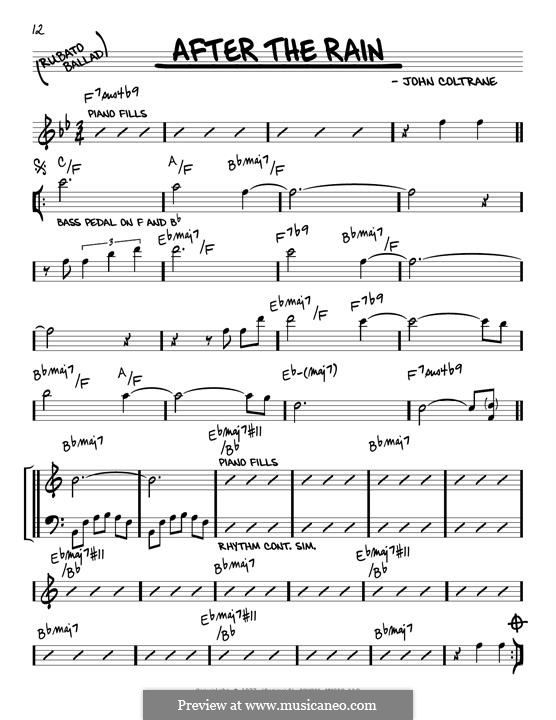 After The Rain by J. Coltrane - sheet music on MusicaNeo