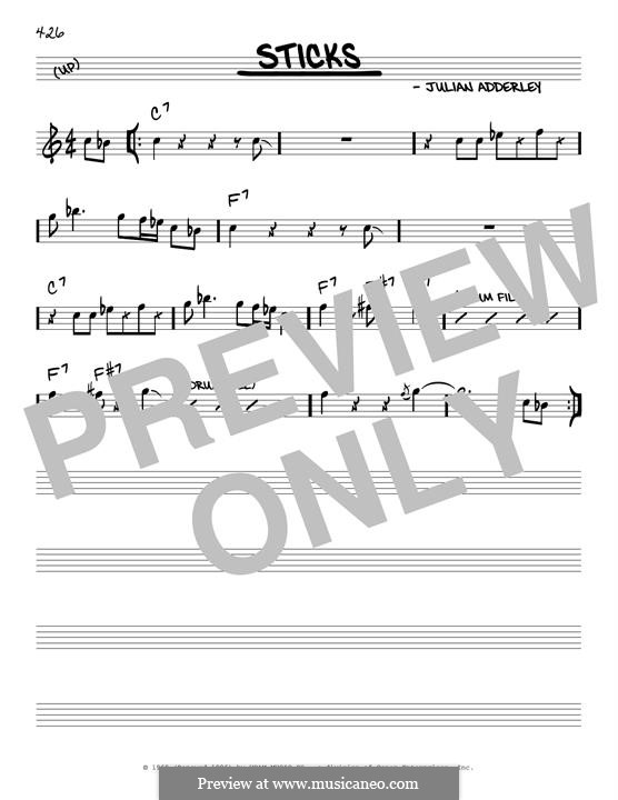 Sticks by J.C. Adderley - sheet music on MusicaNeo