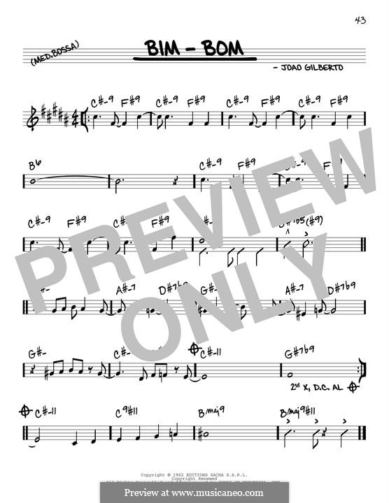 Bim-Bom by J. Gilberto - sheet music on MusicaNeo