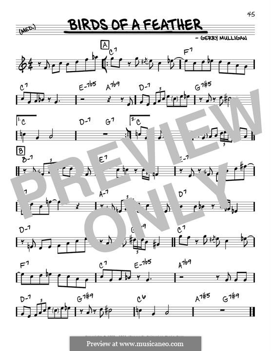 Birds Of A Feather by G. Mulligan - sheet music on MusicaNeo