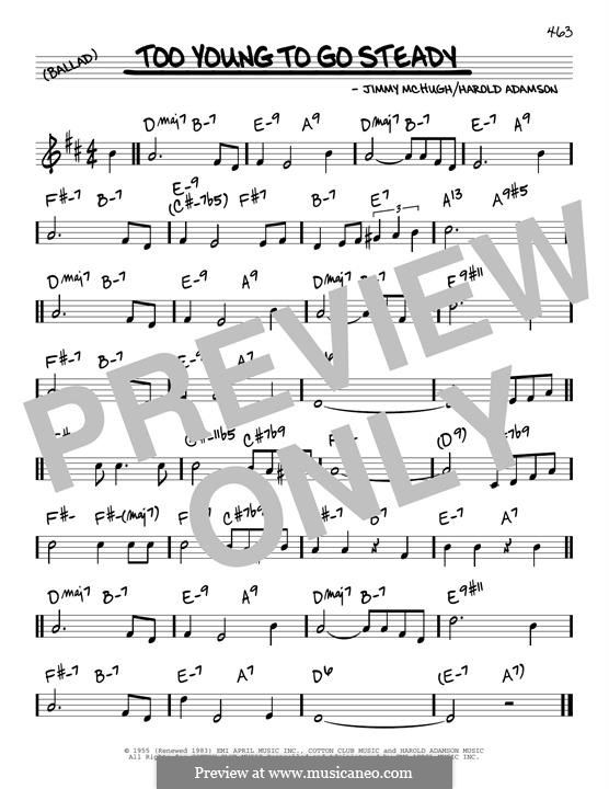 Too Young To Go Steady by J. McHugh - sheet music on MusicaNeo