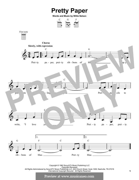 Pretty Paper by W. Nelson - sheet music on MusicaNeo