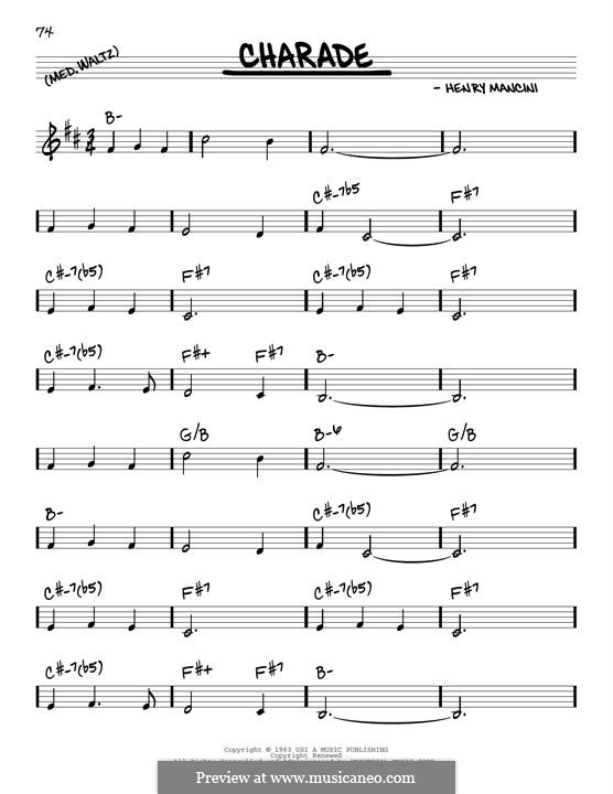 Charade by H. Mancini - sheet music on MusicaNeo