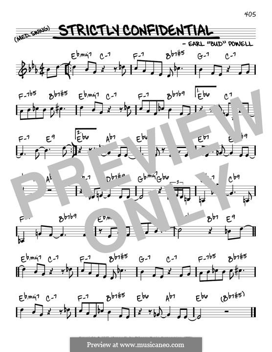 Strictly Confidential by Bud Powell - sheet music on MusicaNeo