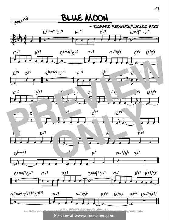 Blue Moon by R. Rodgers - sheet music on MusicaNeo
