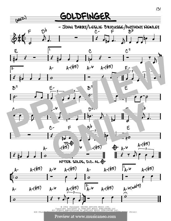 Goldfinger (Shirley Bassey) by J. Barry - sheet music on MusicaNeo