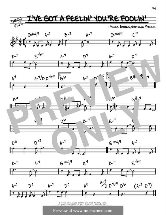 I've Got A Feelin' You're Foolin' by N.H. Brown - sheet music on MusicaNeo