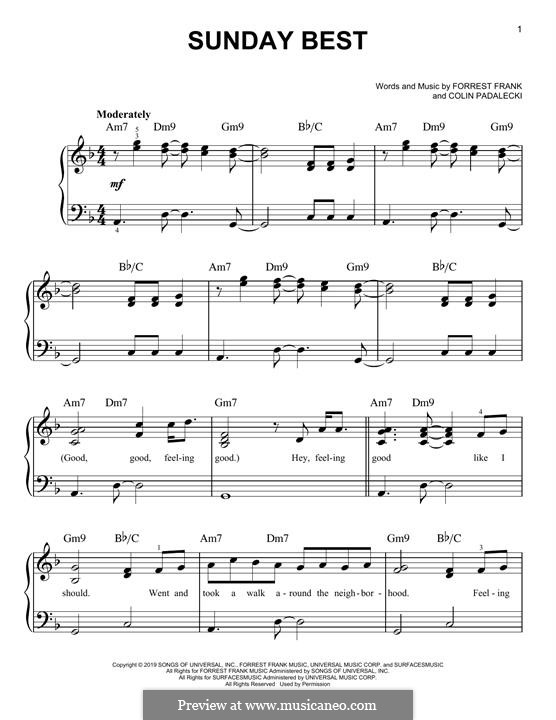 Sunday Best (Surfaces) by C. Padalecki, F. Frank - sheet music on MusicaNeo