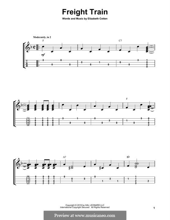 Freight Train by E. Cotten - sheet music on MusicaNeo