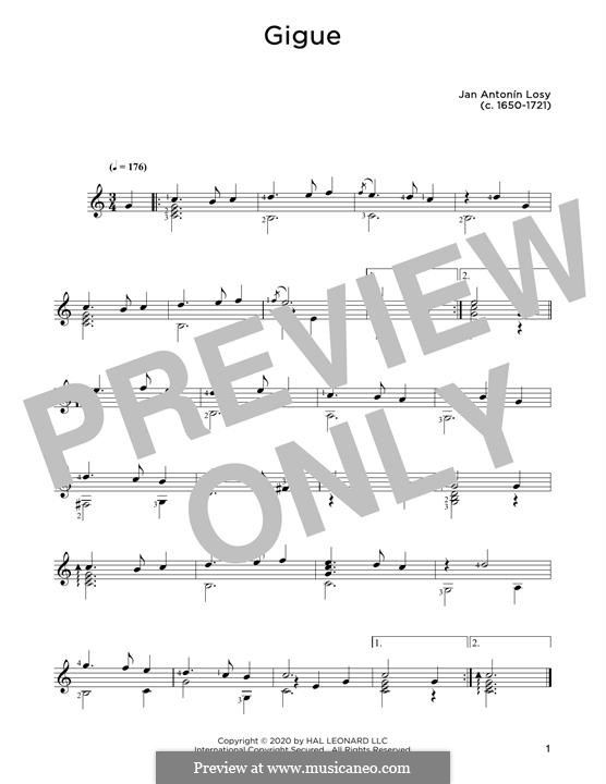 Gigue by J.A. Losy - sheet music on MusicaNeo