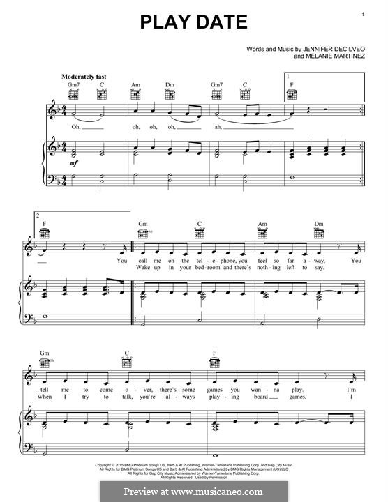 Play Date by M. Martinez - sheet music on MusicaNeo