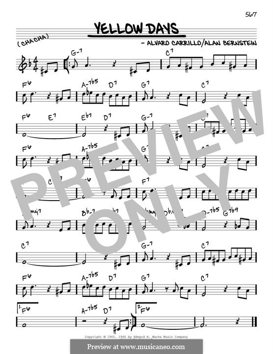 Yellow Days (Frank Sinatra) by A. Carrillo - sheet music on MusicaNeo