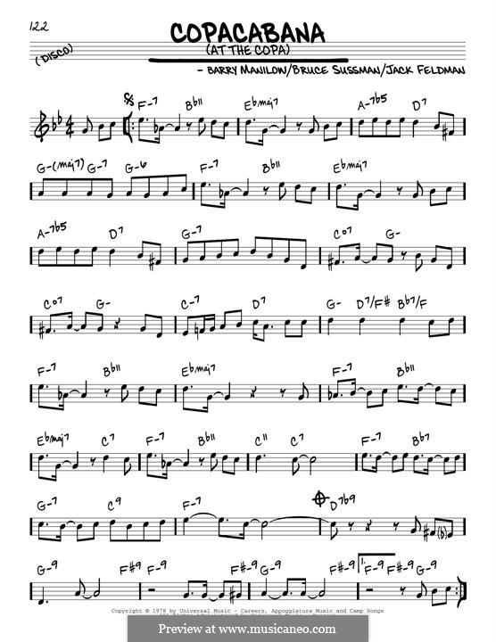 Copacabana (At the Copa) by B. Manilow - sheet music on MusicaNeo