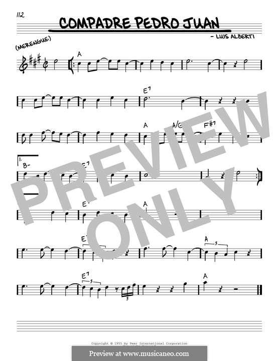 Compadre Pedro Juan by L. Alberti - sheet music on MusicaNeo