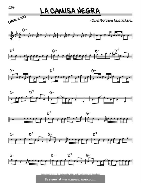 La Camisa Negra (Juanes) by J.E. Aristizabal - sheet music on MusicaNeo