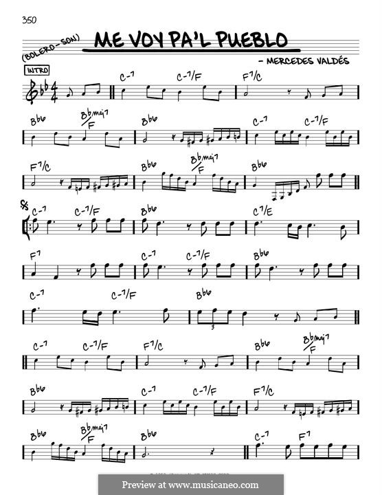 Me Voy Pa'l Pueblo (Benny More) by M. Valdes - sheet music on MusicaNeo