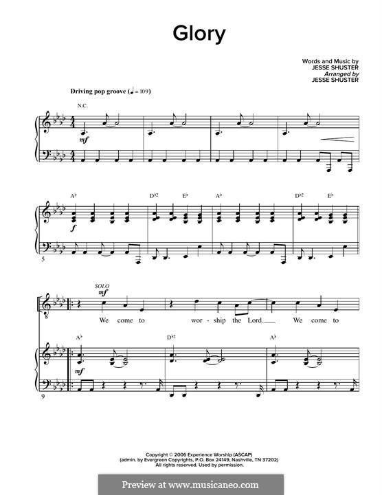 Glory by J. Shuster - sheet music on MusicaNeo