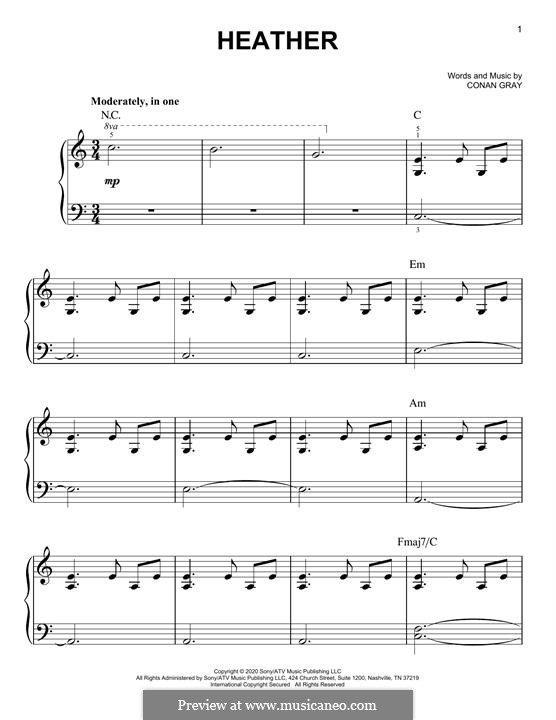 Heather by C. Gray - sheet music on MusicaNeo