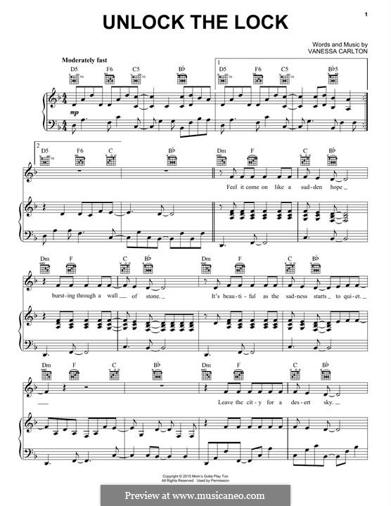Unlock The Lock by V. Carlton - sheet music on MusicaNeo