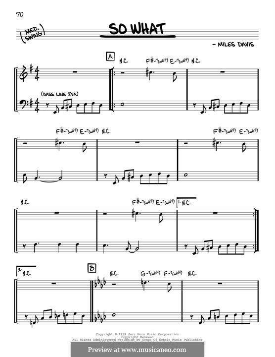 So What by M. Davis - sheet music on MusicaNeo