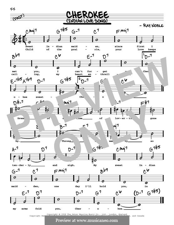 Cherokee by R. Noble - sheet music on MusicaNeo