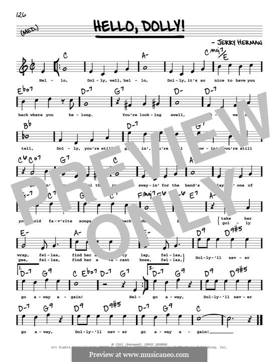 Piano-vocal version (Hello Dolly (Louis Armstrong)) by J. Herman on MusicaNeo