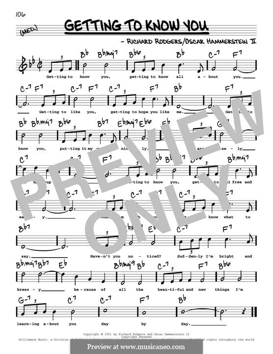 Getting to Know You (from The King and I) by R. Rodgers on MusicaNeo