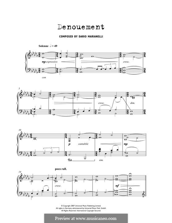 Denouement (from Atonement) by D. Marianelli - sheet music on MusicaNeo
