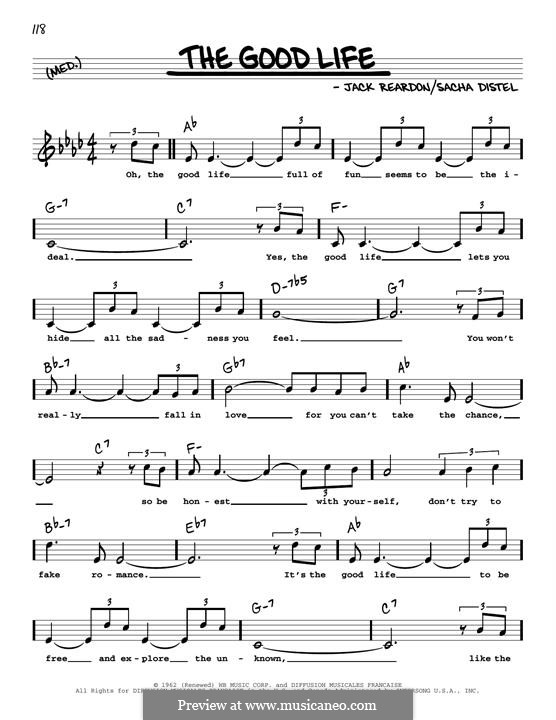 The Good Life by S. Distel - sheet music on MusicaNeo