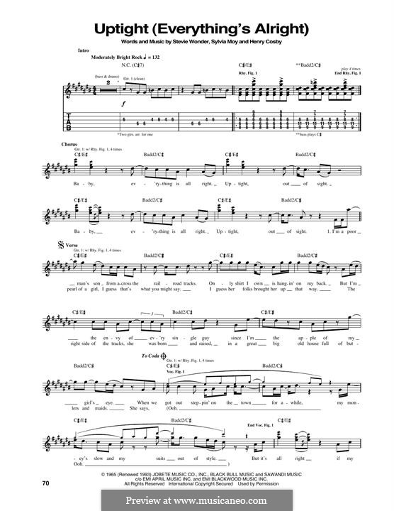Uptight (Everything's Alright) by H. Cosby, S. Moy on MusicaNeo