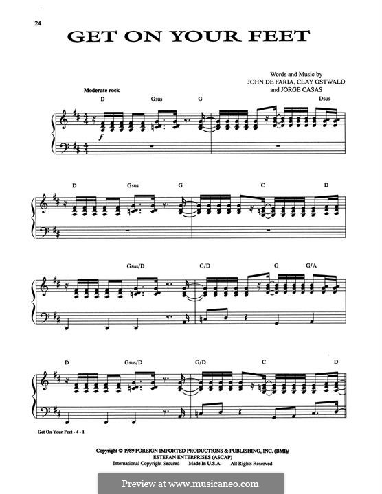 Get On Your Feet (Gloria Estefan) by J. Casas - sheet music on MusicaNeo