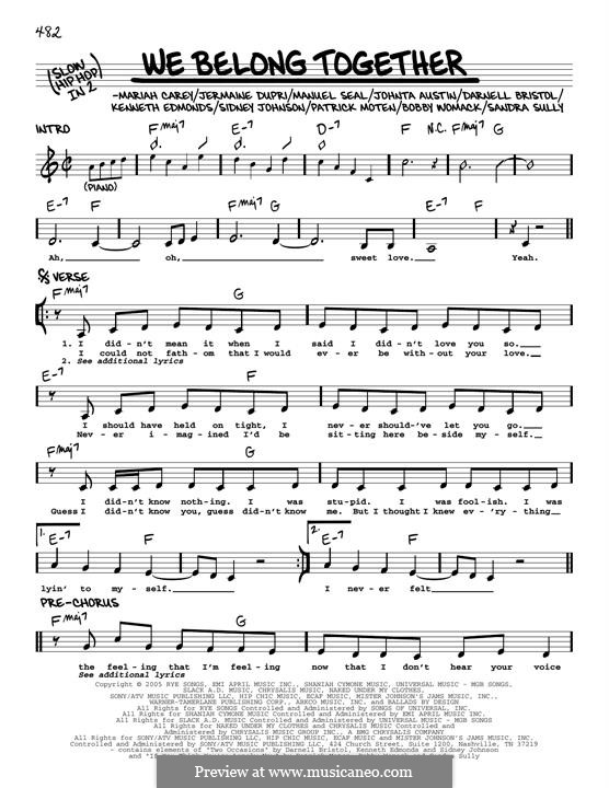 We Belong Together by B. Womack, D. Bristol, J. Dupri, J. Austin ...