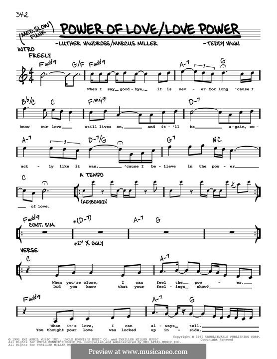 Power Of Love/Love Power by L. Vandross - sheet music on MusicaNeo