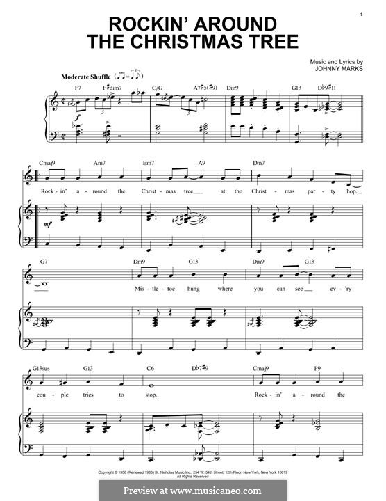 Rockin' Around the Christmas Tree by J. Marks - sheet music on MusicaNeo