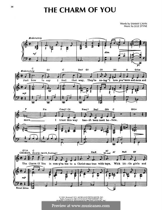 The Charm Of You by J. Styne - sheet music on MusicaNeo