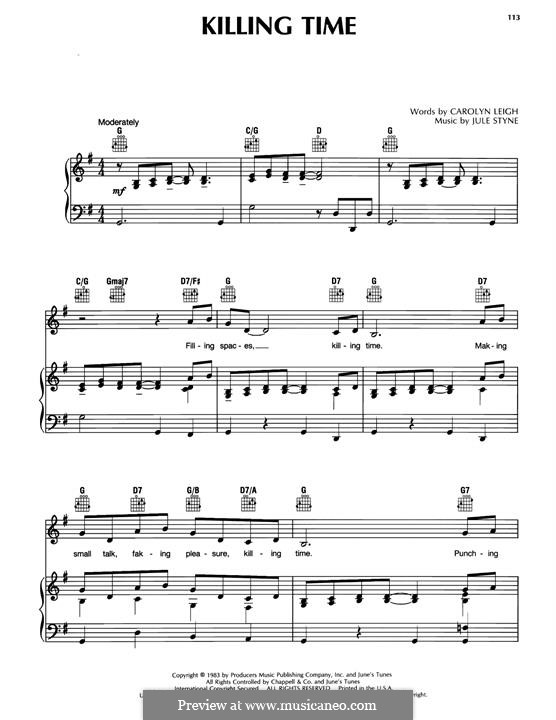 Killing Time by J. Styne - sheet music on MusicaNeo