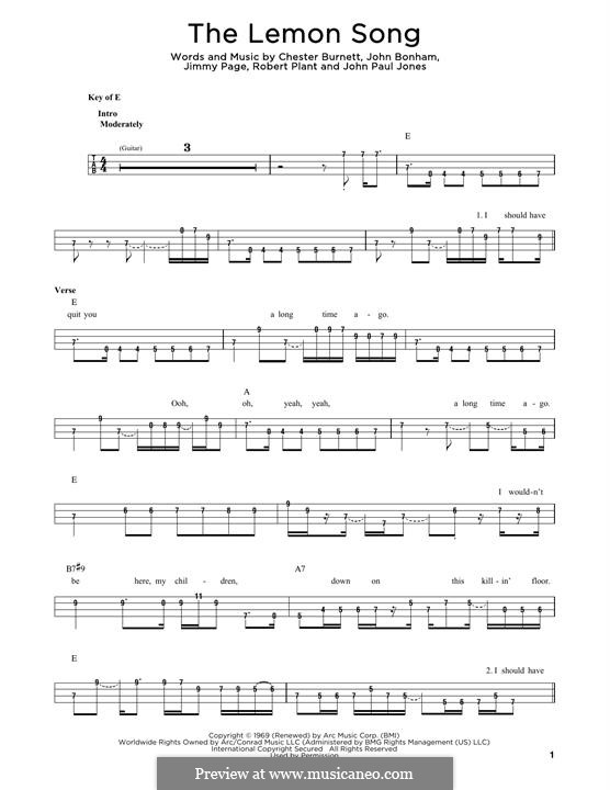 The Lemon Song (Led Zeppelin) by J.P. Jones, Howlin' Wolf, J. Page, J ...