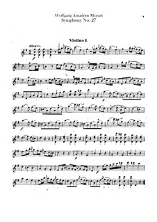 Symphony No.27 in G Major, K.199 by W.A. Mozart - sheet music on MusicaNeo