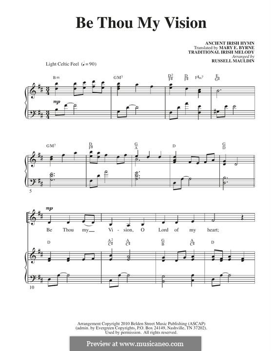 Vocal version (Be Thou My Vision) by folklore - sheet music on MusicaNeo