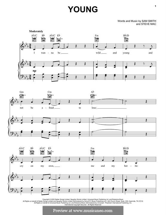 Young (Sam Smith) by Steve Mac - sheet music on MusicaNeo