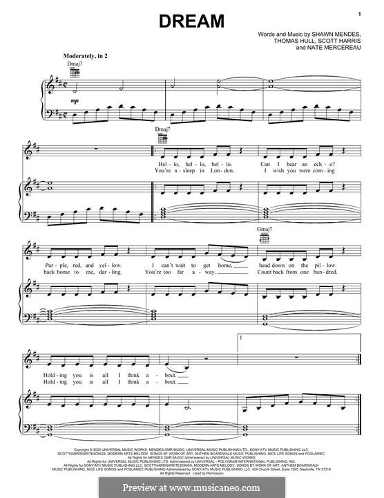 Dream (Shawn Mendes) by T. Hull - sheet music on MusicaNeo