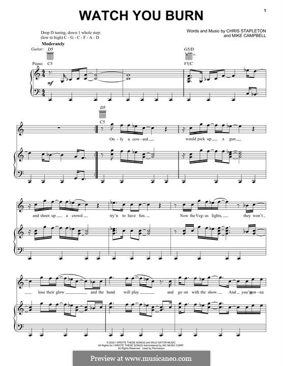 Watch You Burn by C. Stapleton - sheet music on MusicaNeo